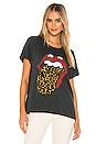 DAYDREAMER Rolling Stones Leopard Tongue Tour Tee in Vintage Black ...
