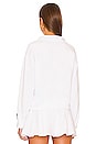DANZY Cropped Half Zip Sweatshirt in White | REVOLVE