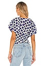 Diane von Furstenberg Lucy Top in Daisy Dots Large True Blue | REVOLVE