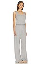 eberjey Aloe Infused Cotton Wide Leg Jumpsuit in Heather Grey | REVOLVE