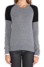 Equipment Sloane Colorblock Crewneck Sweater in Heather Grey & Black Multi | REVOLVE