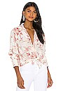 FRAME Tie Up Toile Shirt in Burnt Sienna Multi | REVOLVE