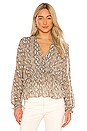 Generation Love Paisley Snake Blouse in Brown Snake | REVOLVE