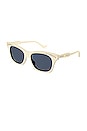 Gucci Wings Wayfarer in Shiny Solid Ivory | REVOLVE