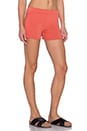MONROW Vintage Basics Foldover Short in Blood Orange | REVOLVE