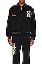 Honor The Gift Letterman Jacket in Black | REVOLVE