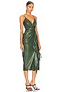 SIMKHAI Carlee Vegan Leather Midi Dress in Hunter Green | REVOLVE