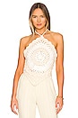 LPA Valo Crochet Halter Top in Ivory & White | REVOLVE