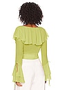 LPA Elaine Flounce Blouse in Key Lime | REVOLVE