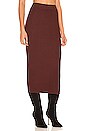MINKPINK Lynd Knit Midi Skirt in Chocolate | REVOLVE