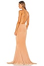 Norma Kamali Low Back Slip Mermaid Fishtail Gown in Nude | REVOLVE