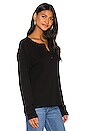 RE/DONE x Hanes Henley Long Sleeve Tee in Black | REVOLVE