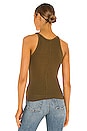 RE/DONE x Hanes Ribbed Tank in Army Green | REVOLVE