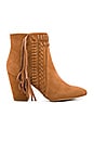 Rebecca Minkoff Ilan Bootie in Butterscotch Kid Suede | REVOLVE