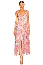 ROCOCO SAND Long Dress in Peach & Lilac | REVOLVE
