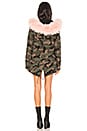 SAM. Camo Mini Hudson Jacket With Raccoon Fur in Camo Blush | REVOLVE