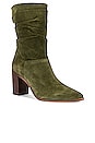 Schutz Ashlee Block Bootie in Military Green | REVOLVE