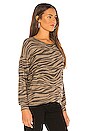 SUNDRY Zebra Print Drapey Sweater in Mink | REVOLVE