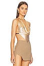 superdown Caity Drape Neck Top in Gold | REVOLVE