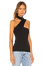 Susana Monaco Diagonal Strap Neck Band Top in Black | REVOLVE
