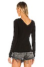 The Range Division Rib Snap Deep V Tee in Black | REVOLVE