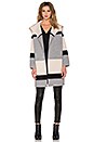 Vince Colorblock Car Coat in Ivory & Grey | REVOLVE