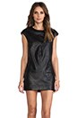 Viparo Lyel Leather Shift Dress in Black | REVOLVE