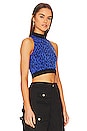 Wolford C2C Leopard Top in Dazzling Blue & Black | REVOLVE