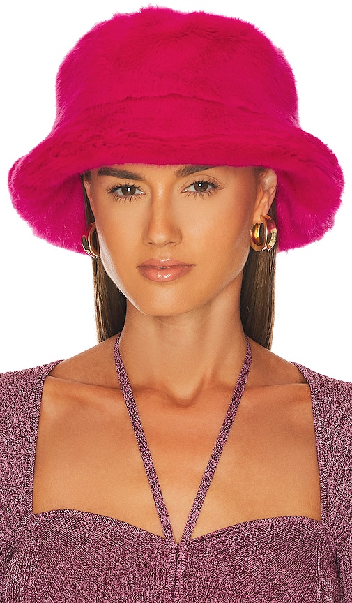 8 Other Reasons X RCP Faux Fur Bucket Hat in Fuchsia | REVOLVE