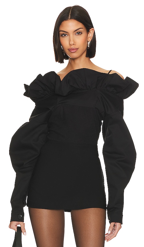 AAIZEL Ruffle Top in Black | REVOLVE