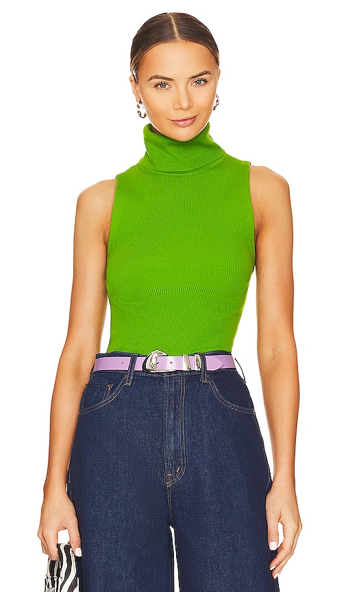 Alice + Olivia Darcey Turtleneck Sweater Tank in Parrot | REVOLVE