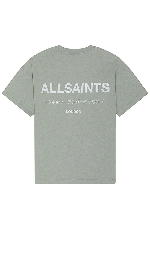ALLSAINTS Underground Tee in Metallic Grey | REVOLVE