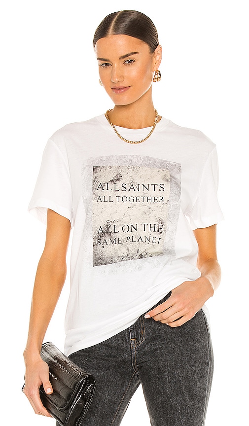 ALLSAINTS SOS Boyfriend Tee in Optic White | REVOLVE