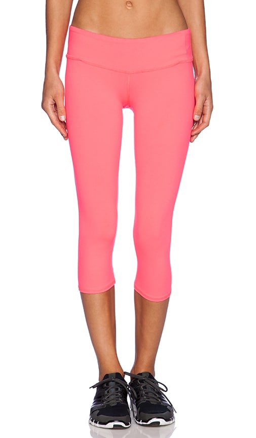 alo Airbrushed Capri in Neon Azalea | REVOLVE