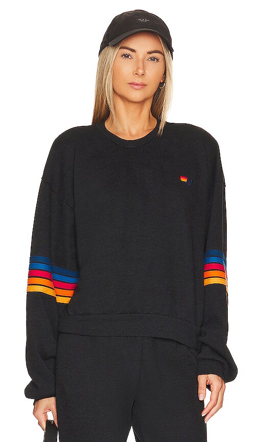 Aviator Nation SWEAT RAINBOW en Black | REVOLVE