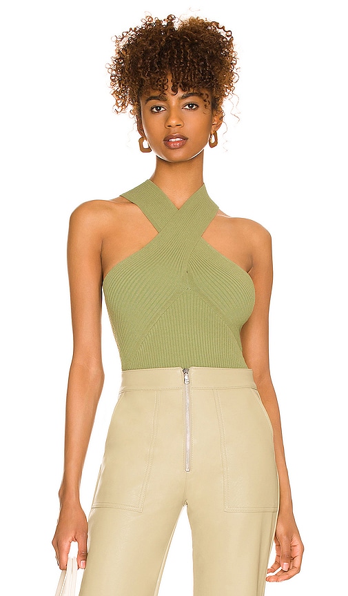 Autumn Cashmere Crisscross Halter Top in Herb | REVOLVE