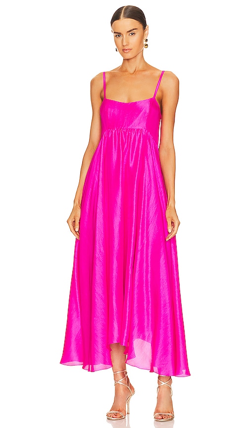 Azeeza Rachel Midi Dress in Ultra Pink | REVOLVE