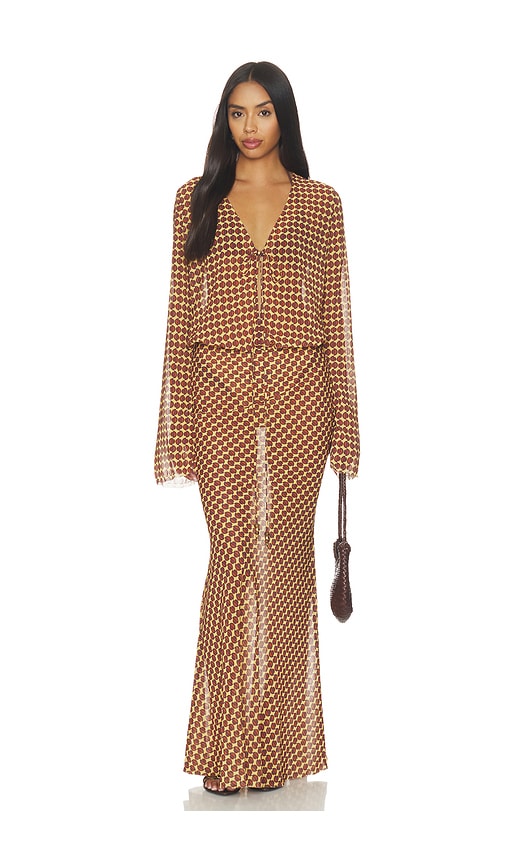 Bananhot Nema Maxi Dress In Ogee In Brown | ModeSens
