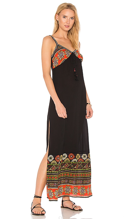 Band of Gypsies Cabo Maxi Dress in Black & Orange | REVOLVE