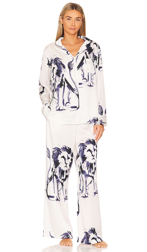 BLUEBELLA Olin Pajama Set in White & Black | REVOLVE