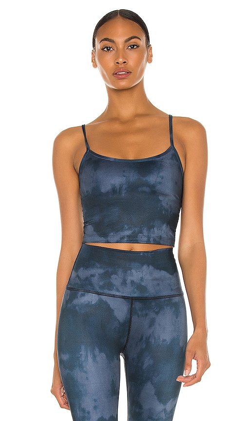 Beyond Yoga Scooped Out Cropped Tank in Stellar Blue Cloud | REVOLVE
