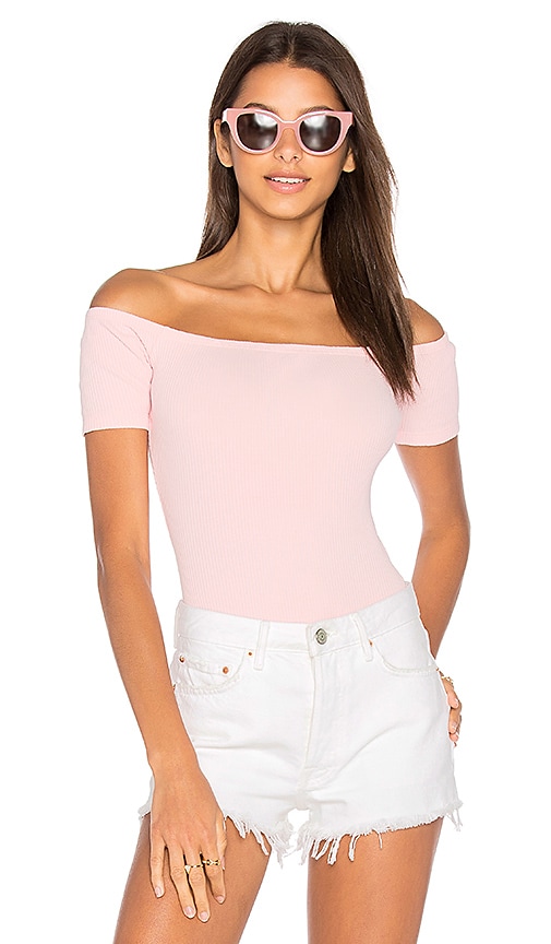 Capulet x REVOLVE Short Sleeve Shoulderless Bodysuit in Pink | REVOLVE