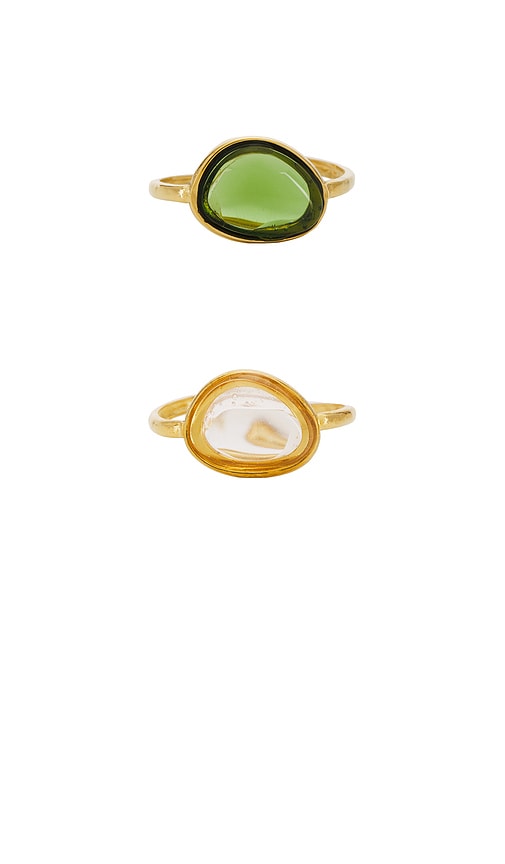Casa Clara Deep Sea Ring Set in Olivine | REVOLVE
