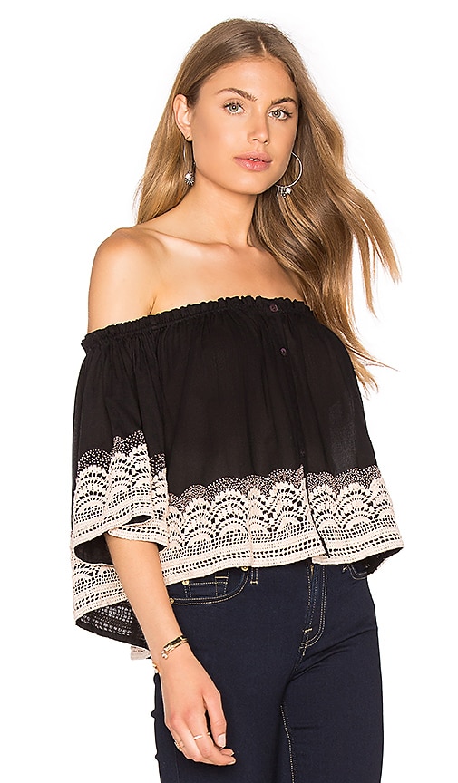 Chloe Oliver Brazilian Night Top in Black & Blush | REVOLVE