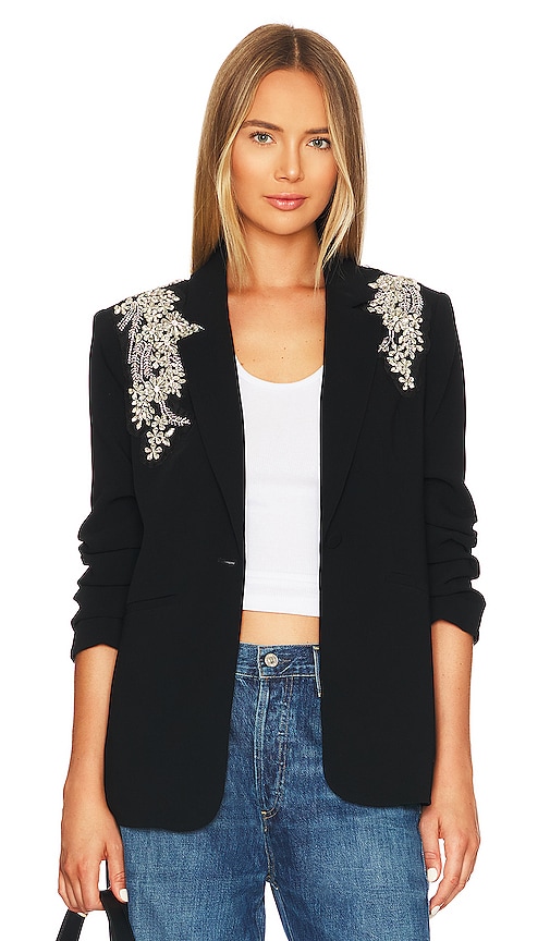 Cinq a Sept Crystal Ivy Kylie Jacket in Black | REVOLVE