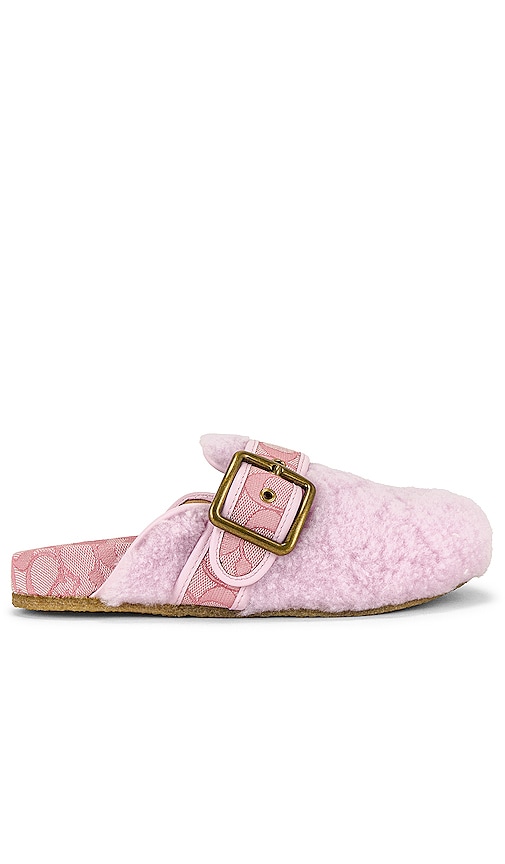 Coach Shearling Clog in Pale Pink | REVOLVE