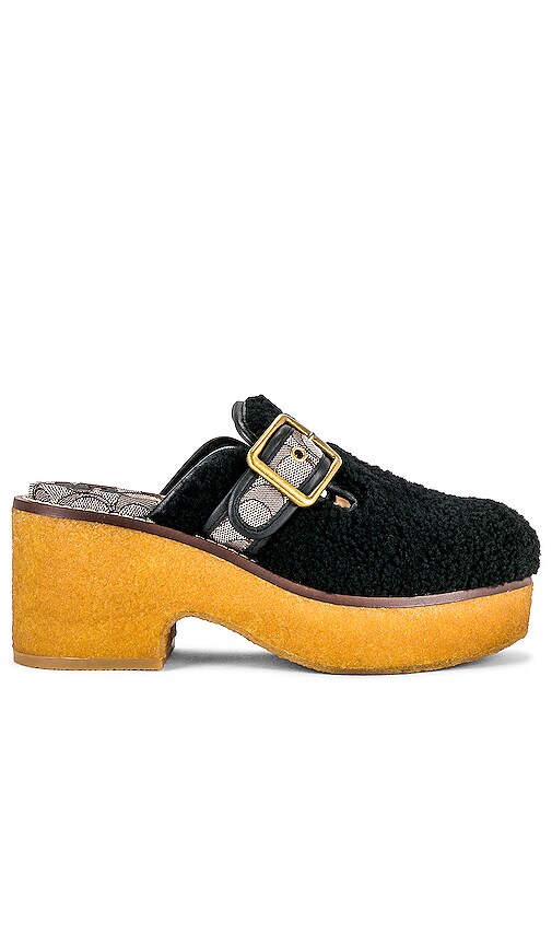 Coach Dylan Clog in Black & Oak | REVOLVE