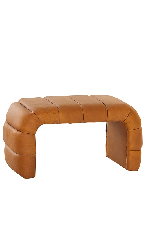 Coco Republic Westwood Bench in Small & Brown Leather | REVOLVE