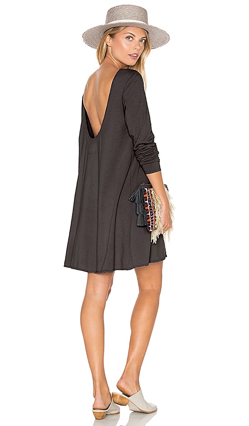 Chaser Open Back Pocket Tee Dress in Smokey | REVOLVE