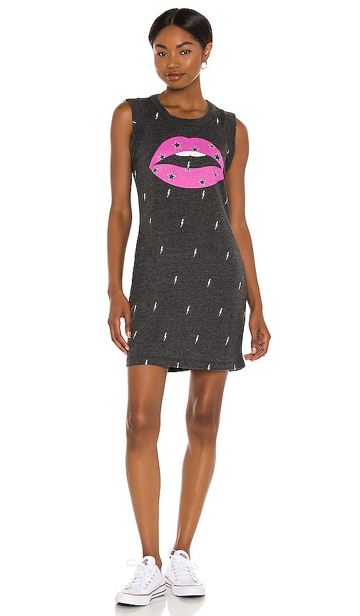 Chaser Rock Lips Dress in Black | REVOLVE